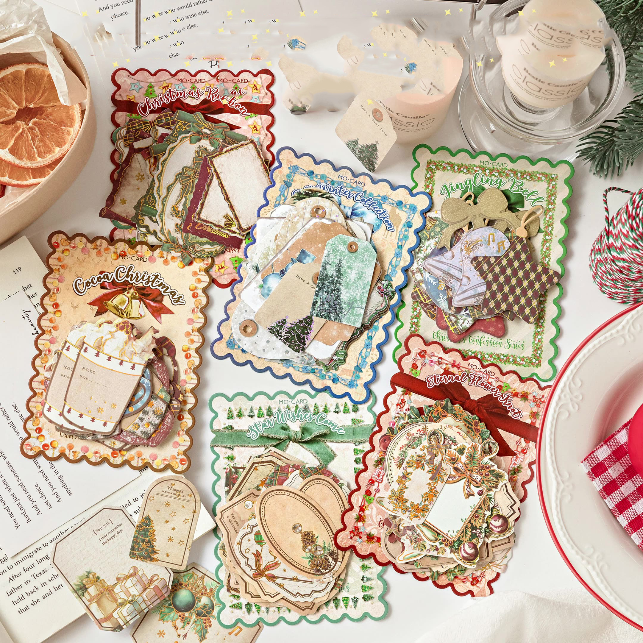 Christmas Confession Series Vintage Label Festival Landscape Sticker