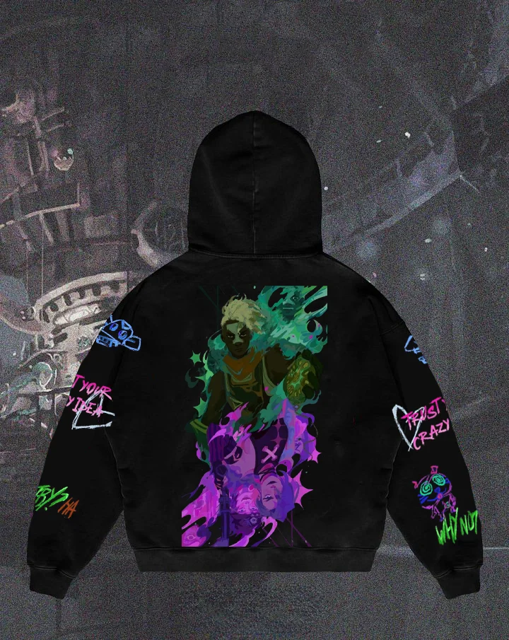 Arcane Oversized Black Hoodie
