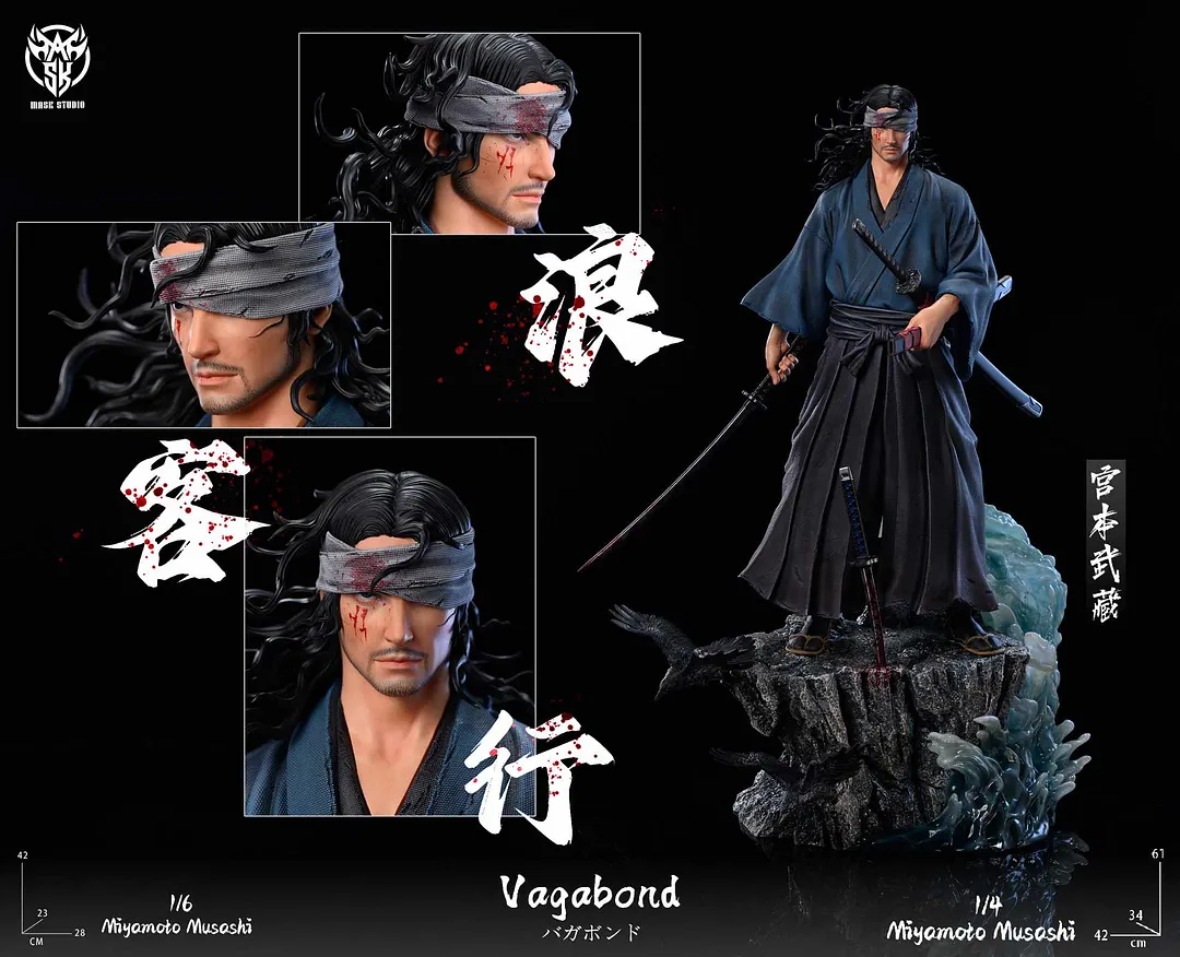 1/6 & 1/4 Scale Musashi Miyamoto - Vagabond Resin Statue - Mask Studios