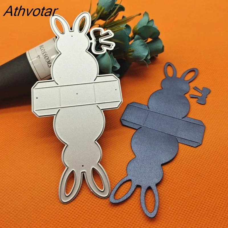 Athvotar Bunny Box Cutting Dies DIY Rabbit Metal Craft Embossing Die ...