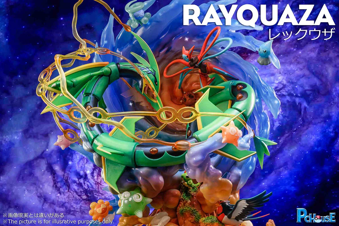 Sky Battle Rayquaza with LED - Pokemon Resin Statue - PCHouse Studios