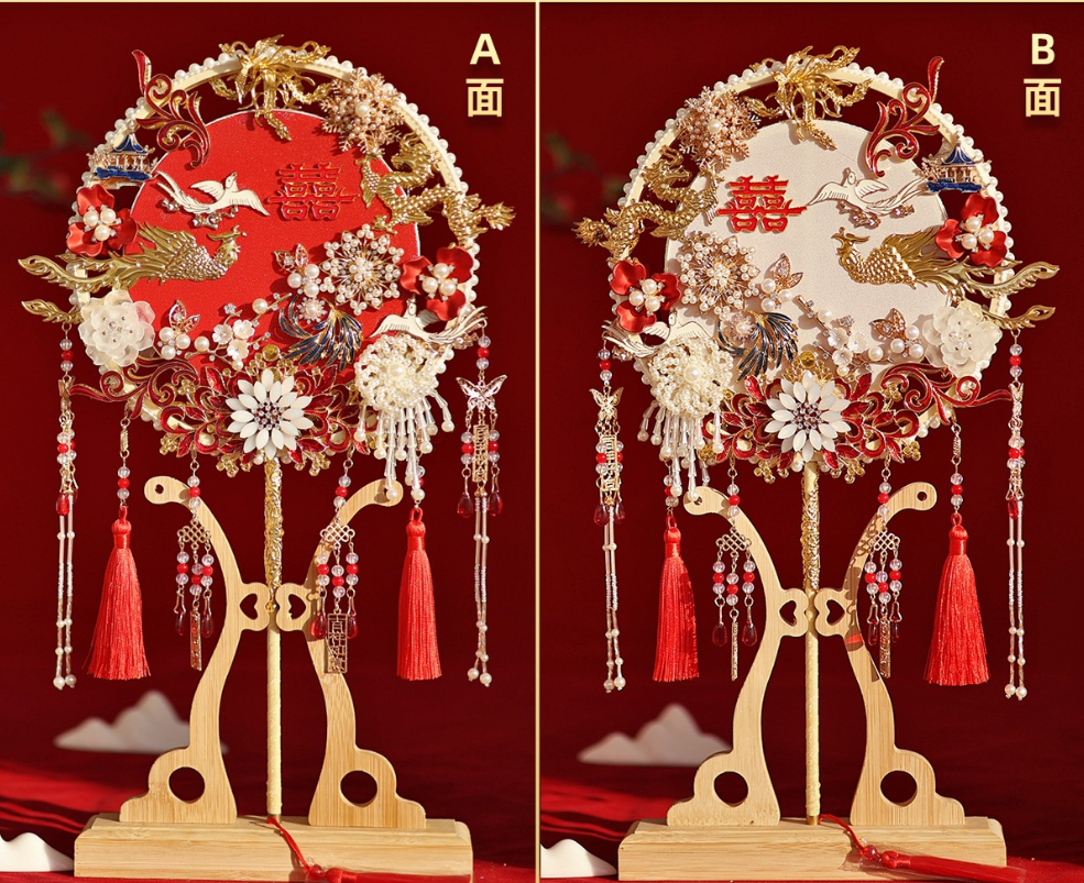 Chinese Style Xifeng Double-sided Xiuhe Round Fan
