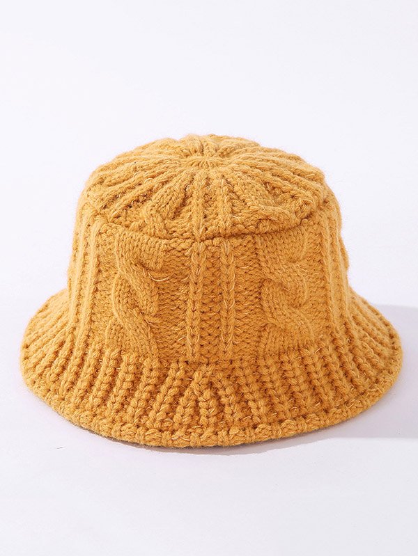Original Solid Knitting Bucket Hat
