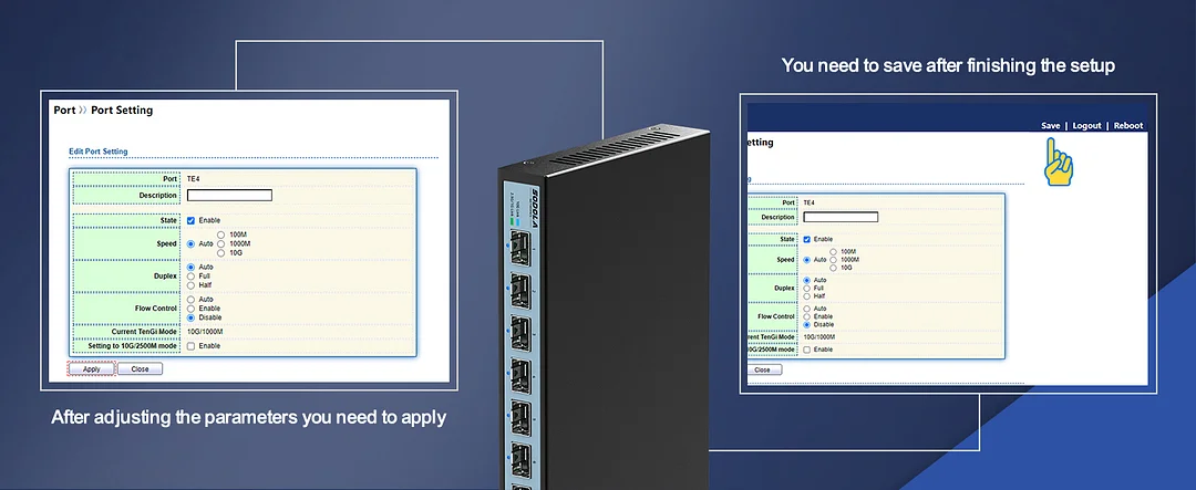 SODOLA 8 Port 10G Web Managed Switch,8X10G SFP+ Ports, Link Aggregation ...