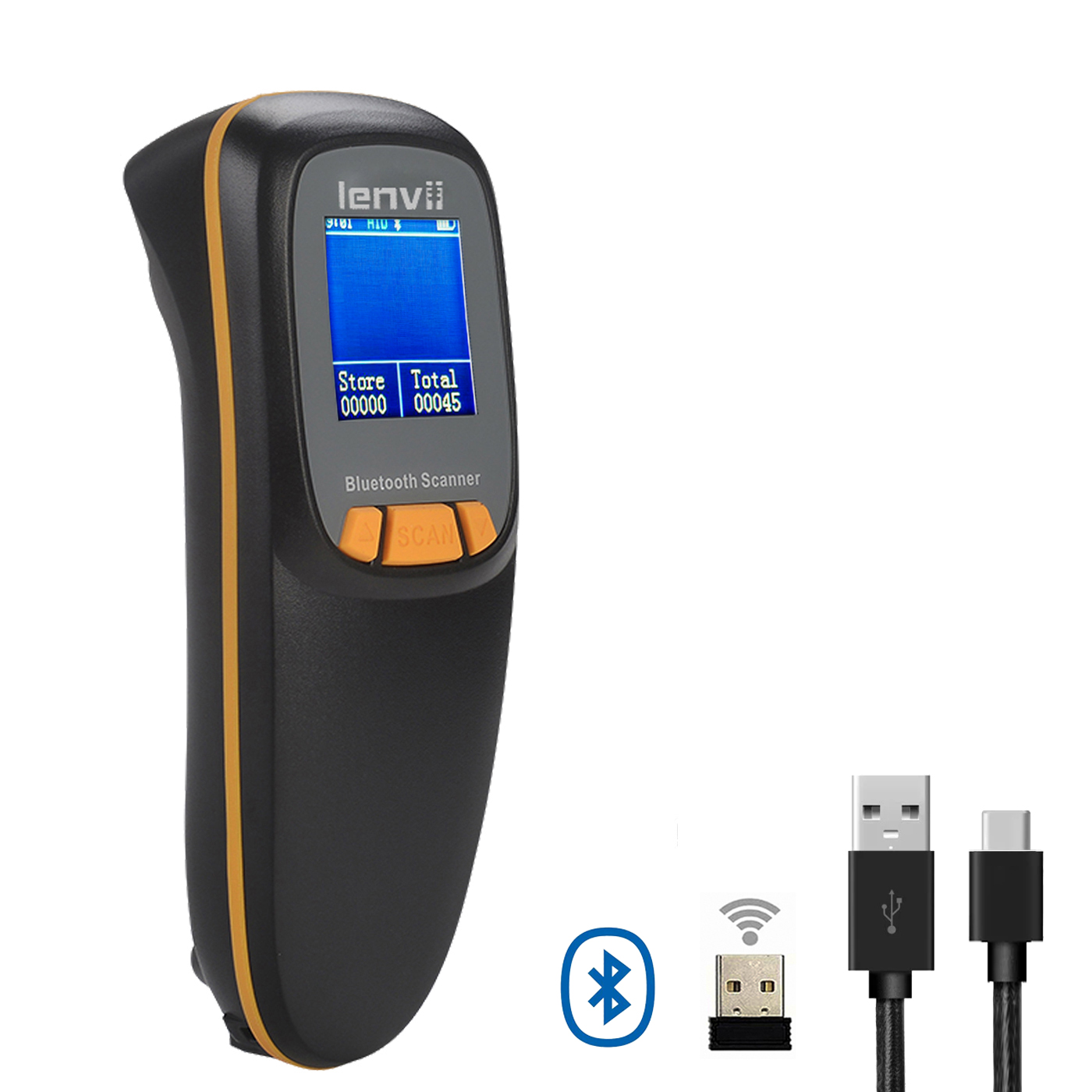 LENVII R777 Portable Bluetooth Wireless qr Barcode Scanner 3in1