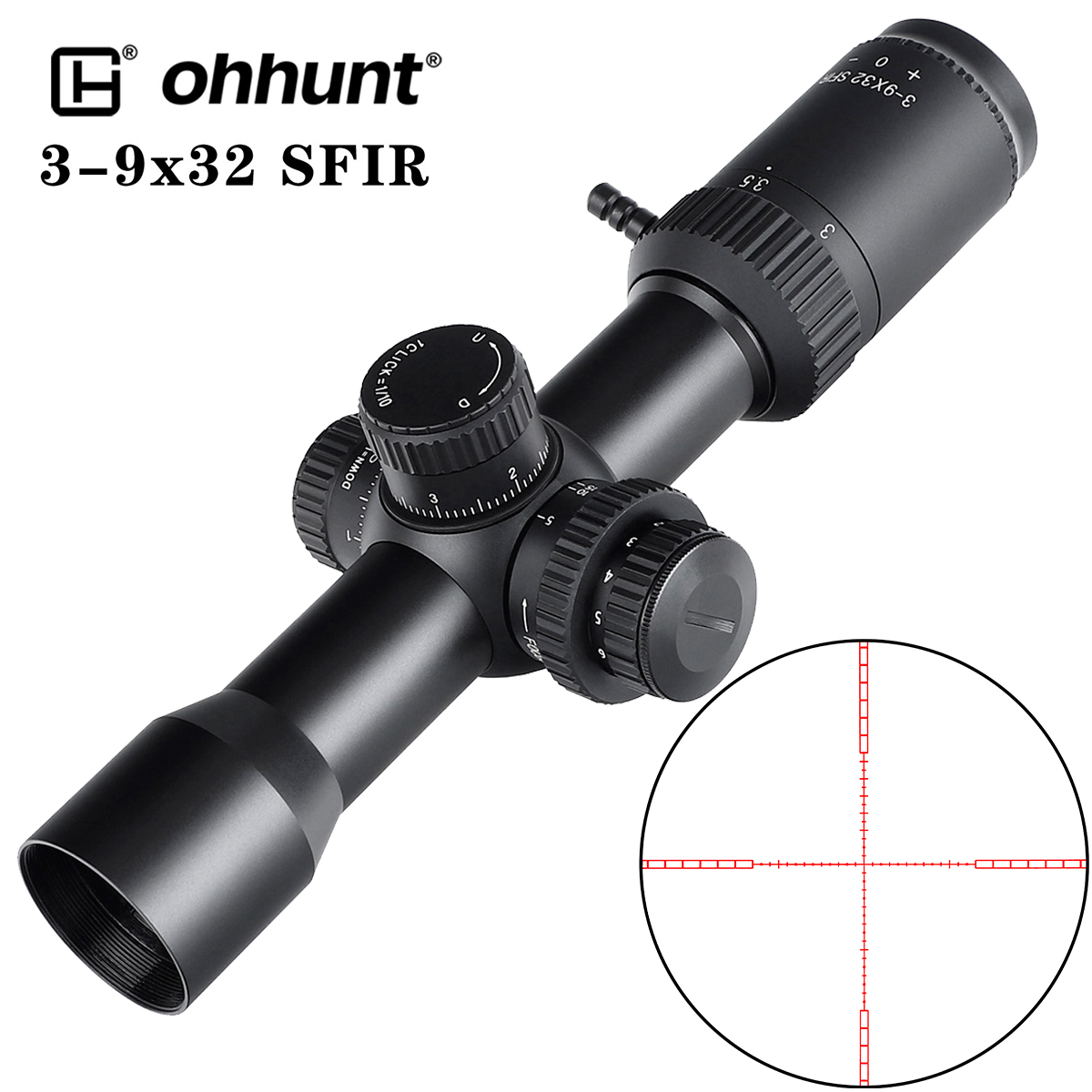 ohhunt® 3-9X32 SFIR Scope,Side Parallax,Mil Dot Reticle,Red ...