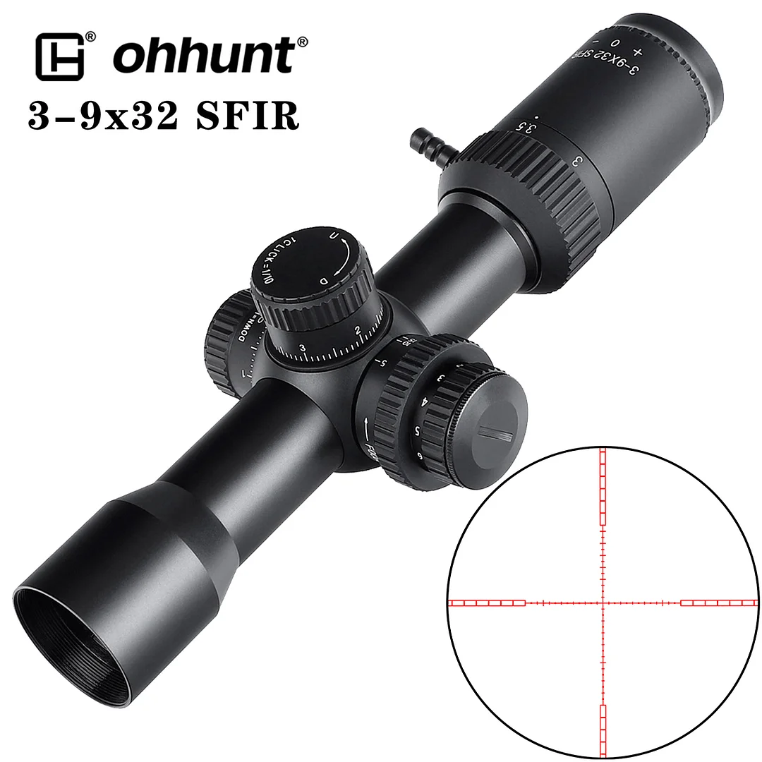 ohhunt® 3-9X32 SFIR Scope,Side Parallax,Mil Dot Reticle,Red ...