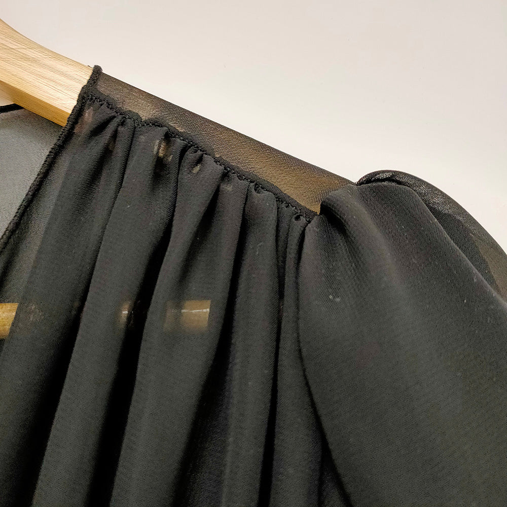 Black Deep V-neck Cover Up - Ladylim