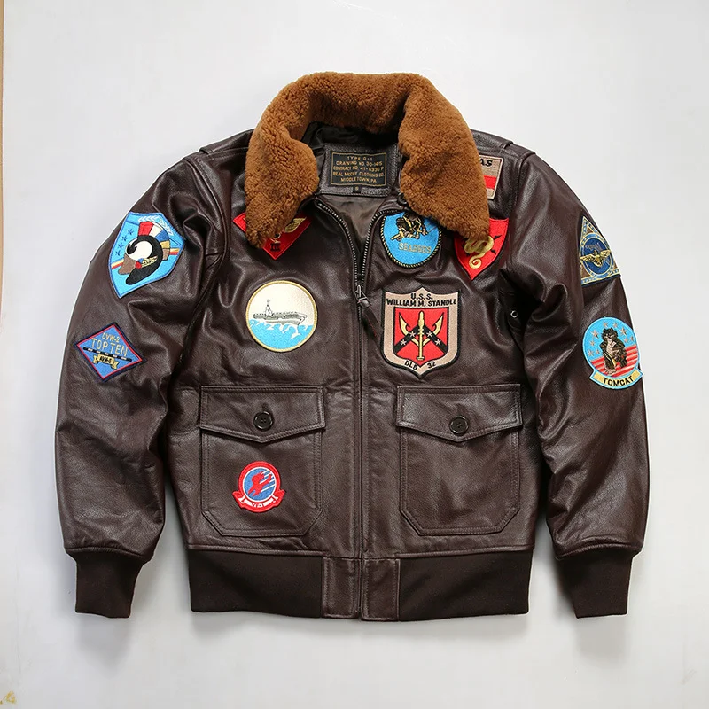 G1 Air Force Flight Suit Leather Jacket Men's and Women's Couple Model ...