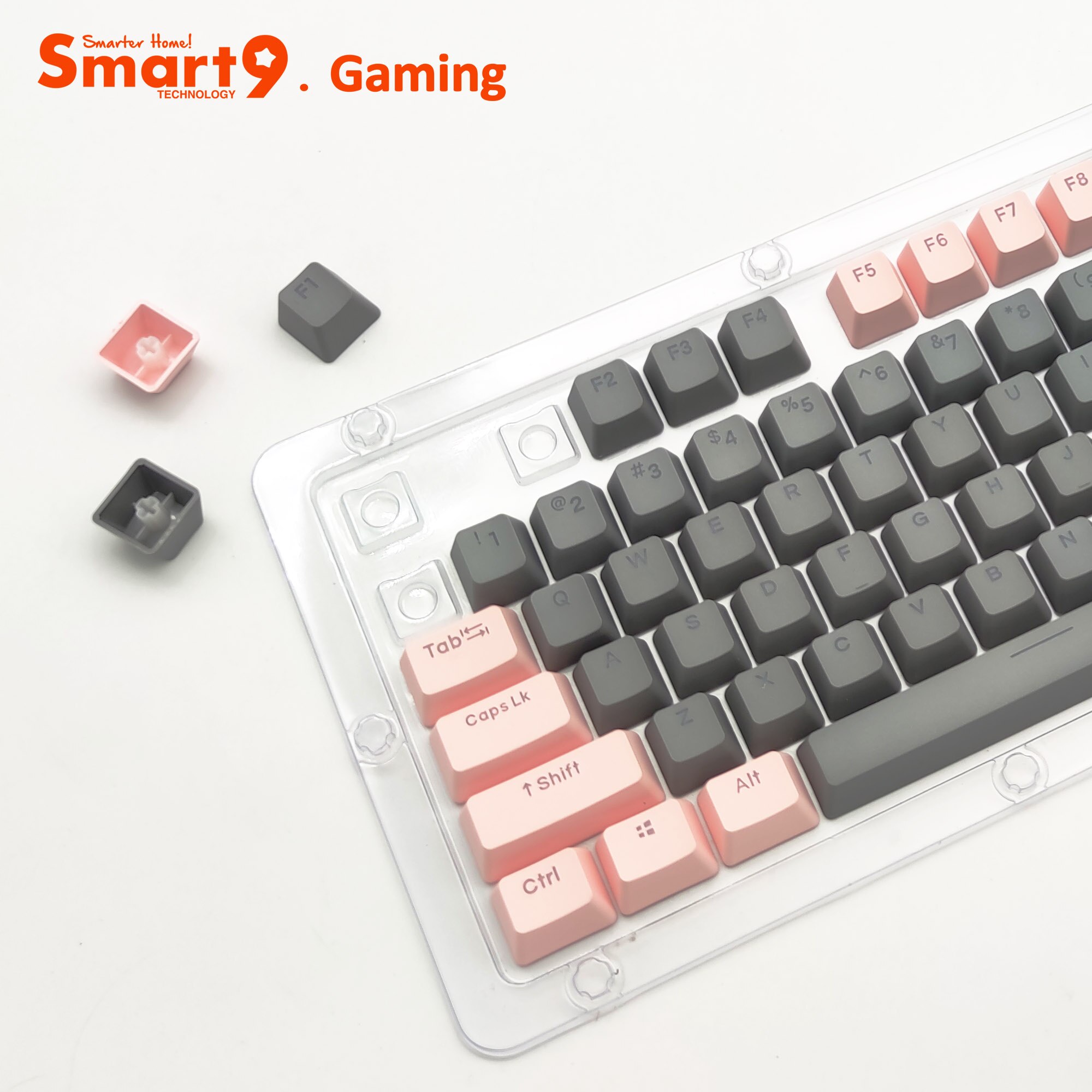 Smart9 PBT Double Shot Keycaps Top Letters Closed Type and Side Letters ...