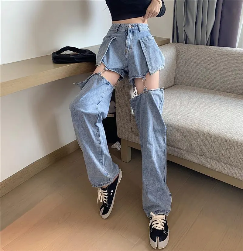 DETACHABLE SHORTS JEANS