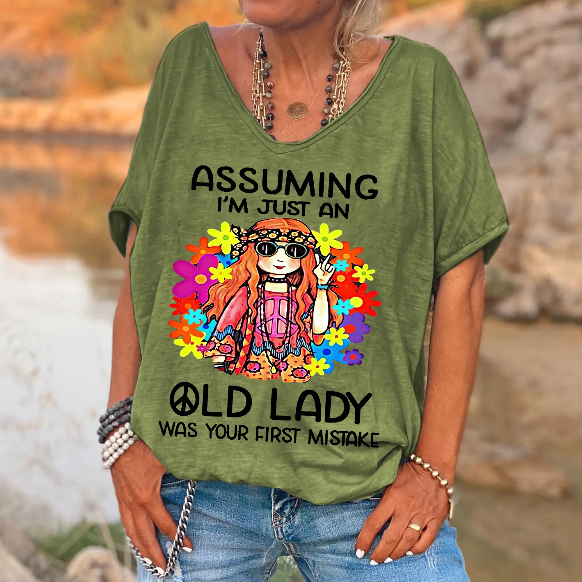 Women's Funny Assuming I'm Just An Old Lady Was Your First Mistake ...