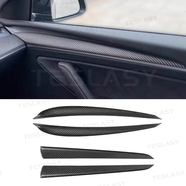 TeslaSY Model X 2021 Real Carbon Fiber Interior Door Panel Trim Covers ...