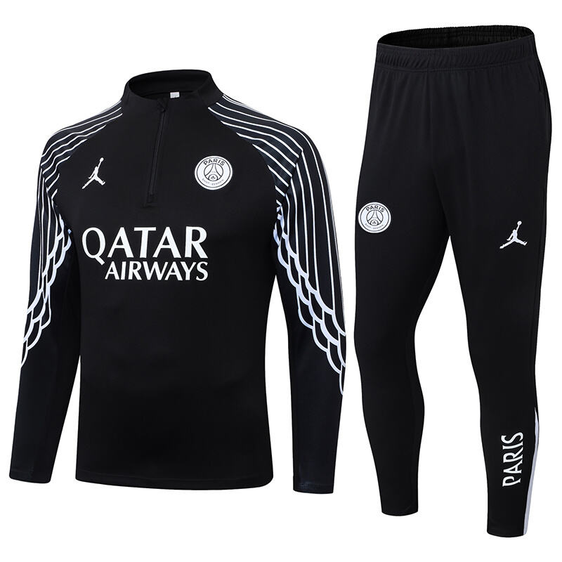 2025/2026 Psg Paris Saint-Germain Half-Pull Training Suit Black Set
