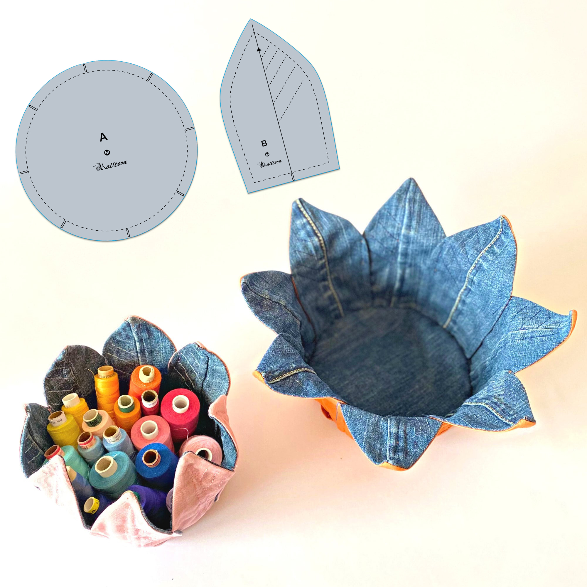 DIY Fabric Basket Sewing Pattern Template — With Tutorial