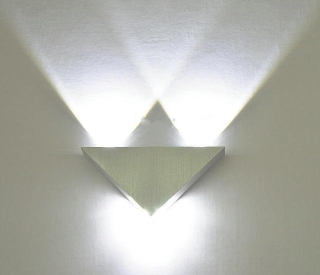 Modern Led Wall Lamp 3W Aluminum Body Triangle Wall Light For Bedroom ...