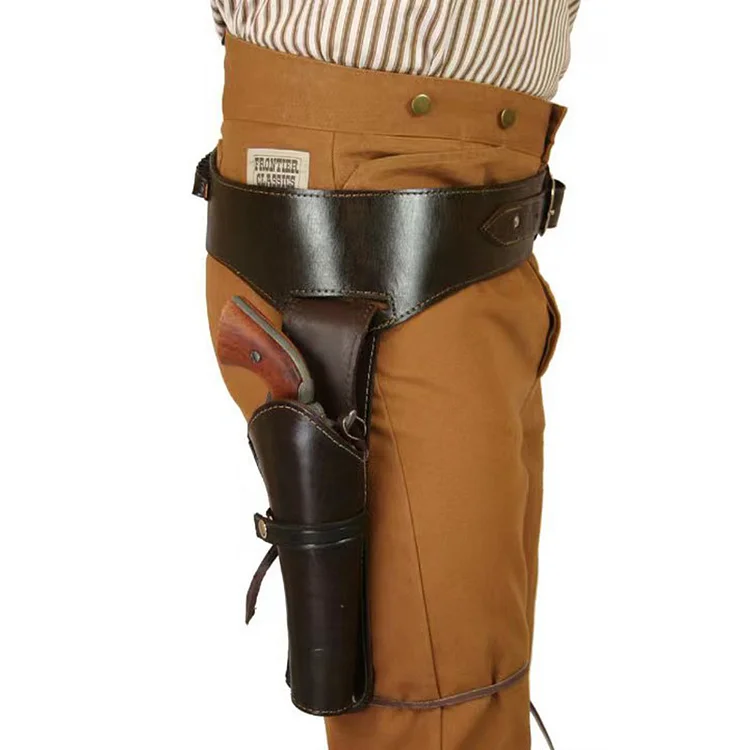 Western Cowboy Double Gun Belt Revolver Holster