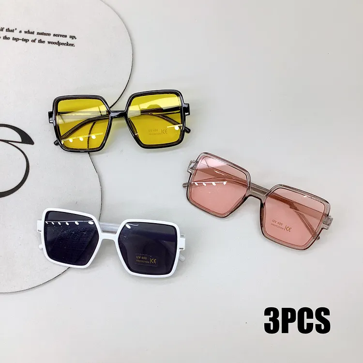 3PCS Fashionable Square New Baby UV Resistant Sunglasses, Color Shading ...
