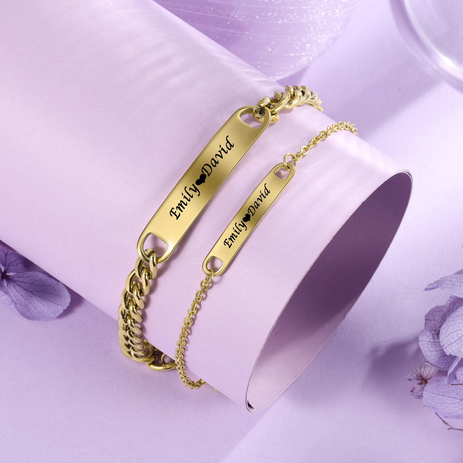 Personalized Couple Bracelets Custom Names Love Gifts