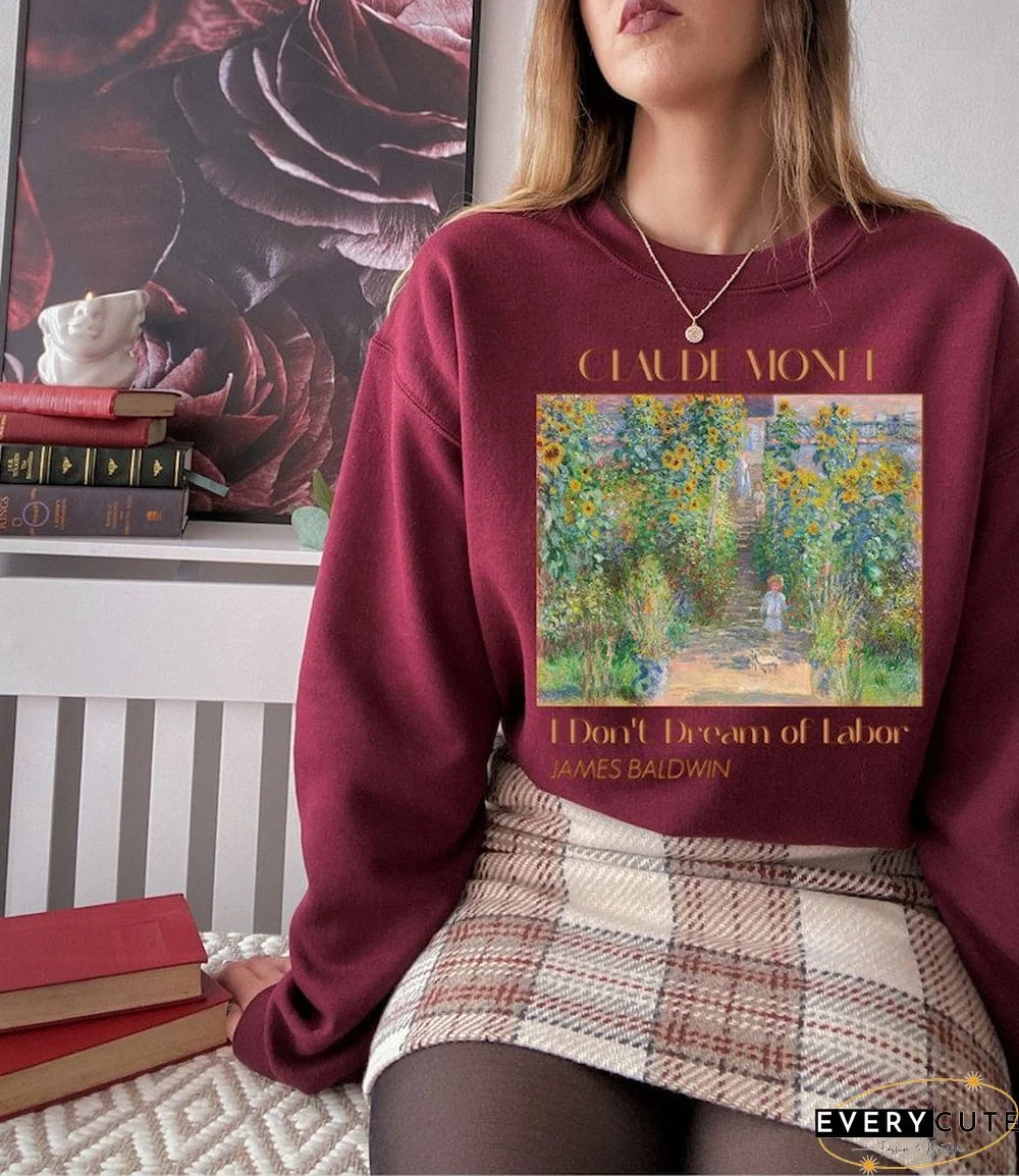Claude Monet Sweater Artists Garden Painting Sweatshirt