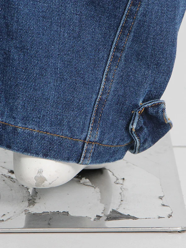 Original Wide-Leg Loose Fit Jeans with Split-Joint and Large Pockets
