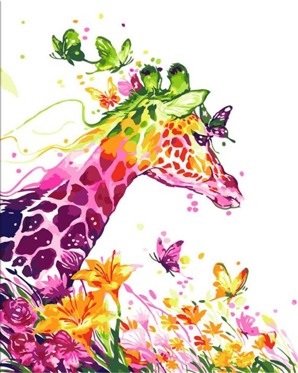 DIY Painting By Numbers | Colorful Giraffe - 40*50cm
