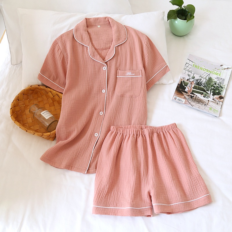 Women's Couple's Simple Cotton Crepe Pajama Set