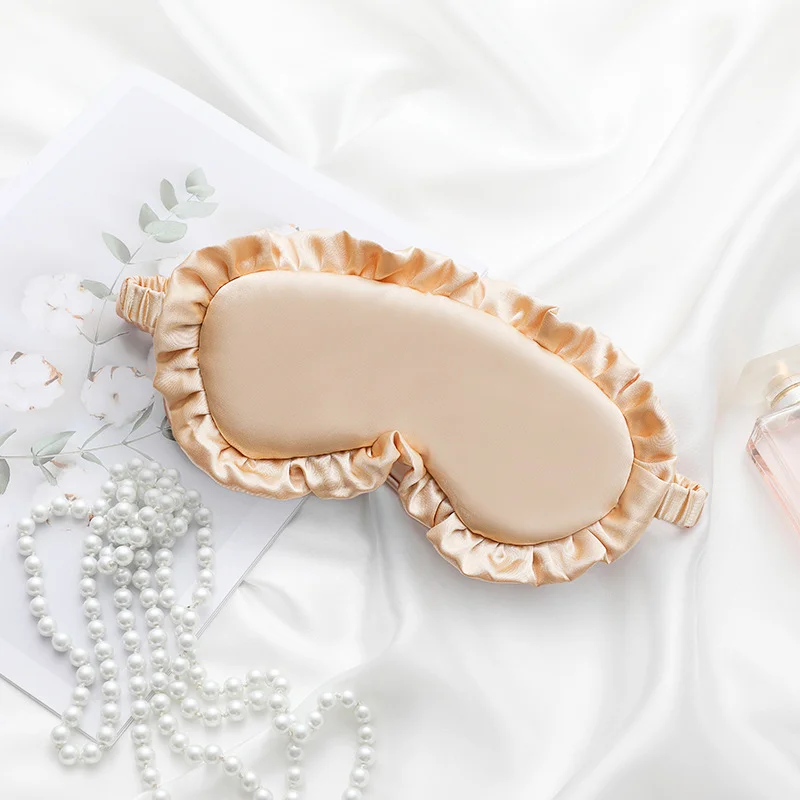 Ruffled Shading Travel Silk Eye Mask