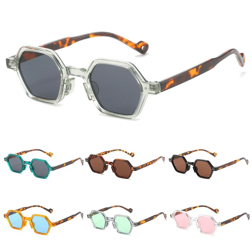 Square Polygon Square Sunglasses UV400 Clear Ocean Lens Hexagon Shades ...