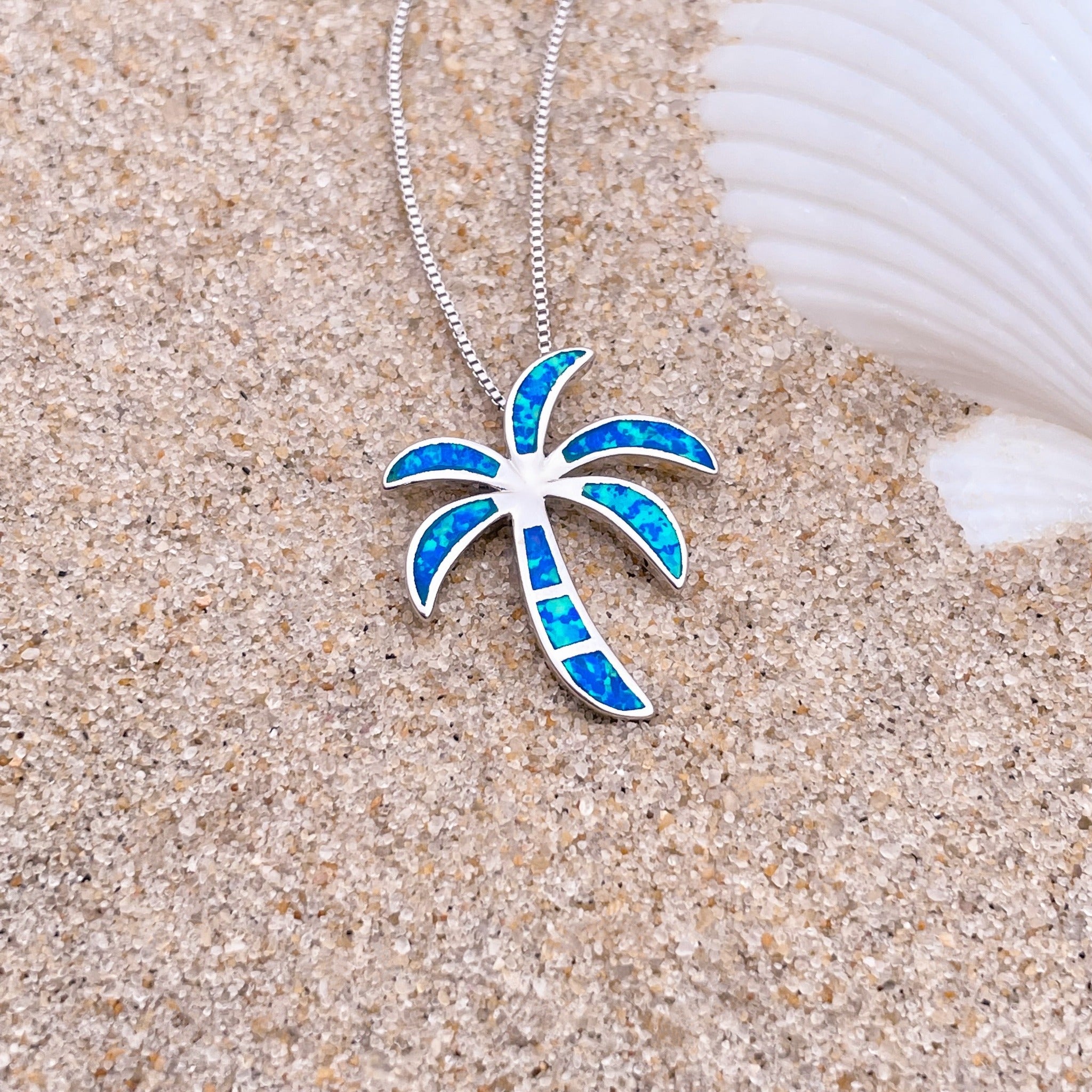 Opal Palm Tree Necklace