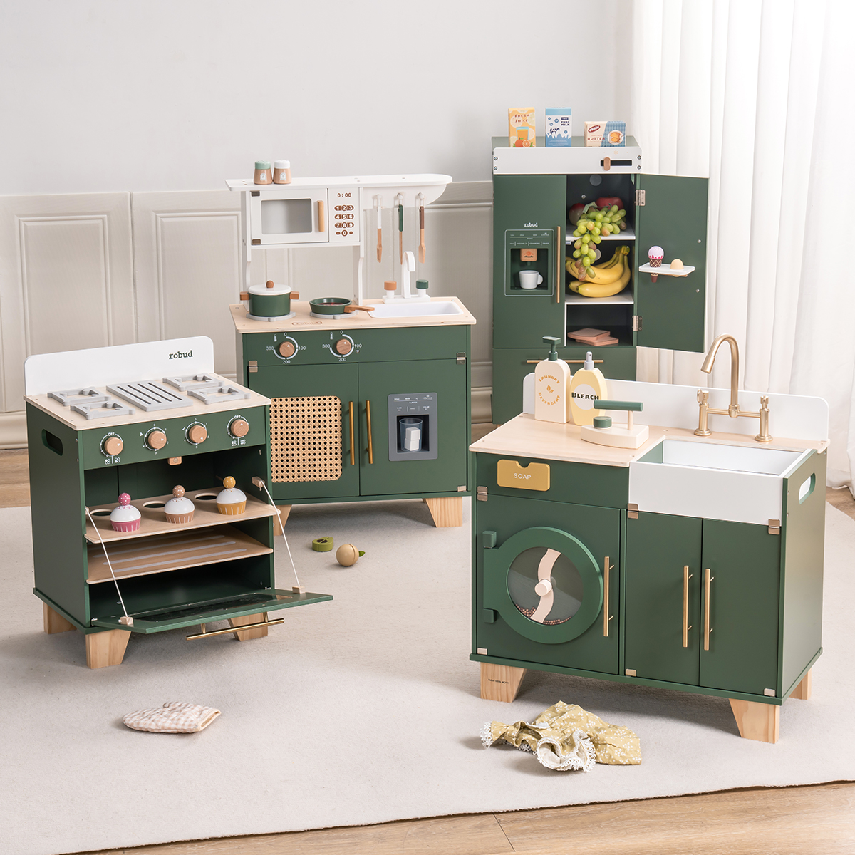 Robud - Best Wooden Toys, Play Kitchens, Dollhouses Sets for Kids