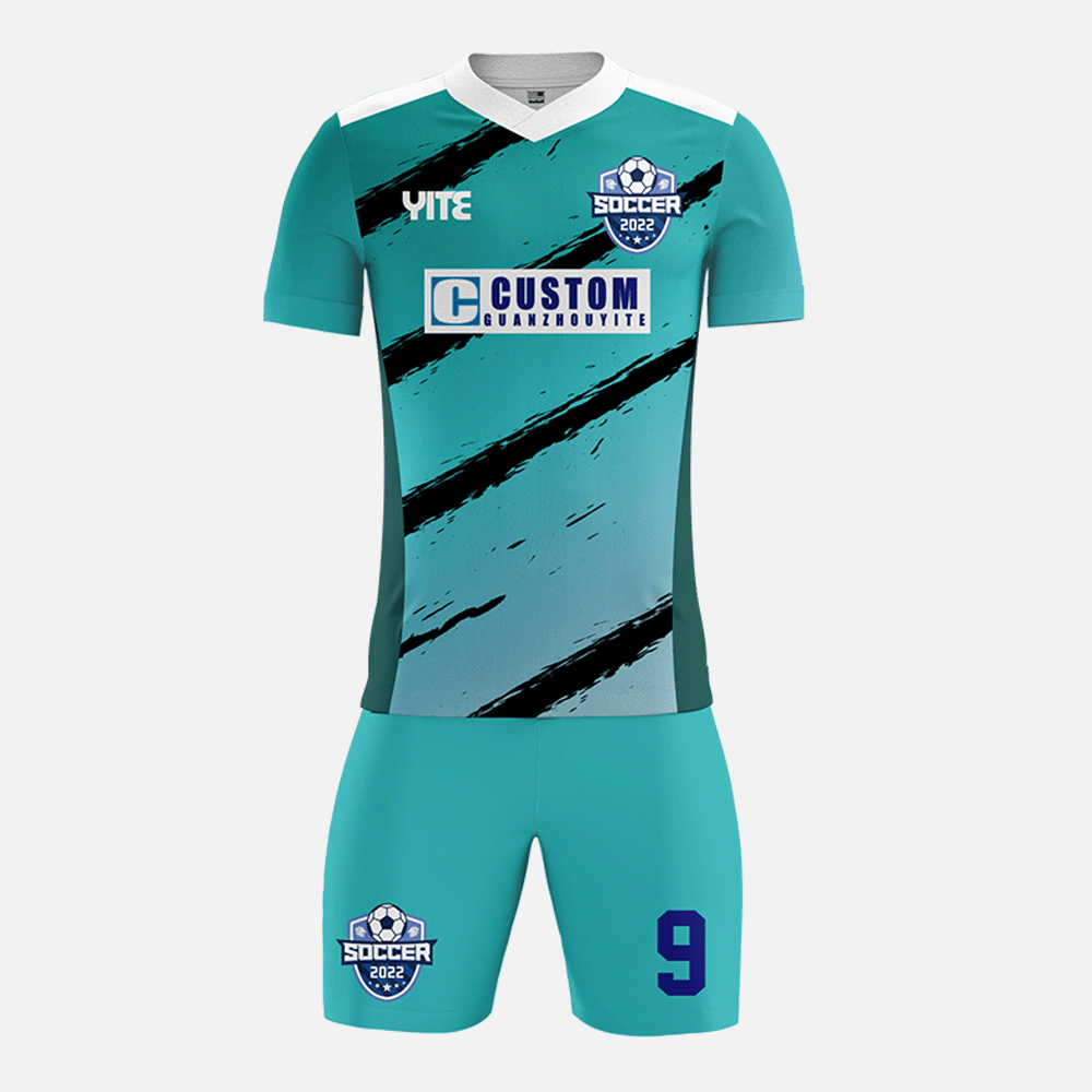 YITE | YTZQ056-White And Green Soccer Uniforms