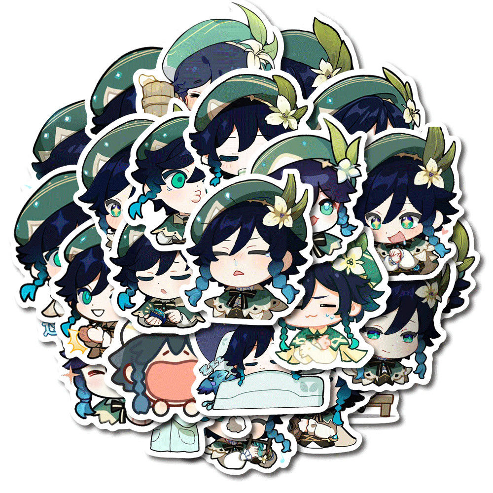 Genshin Impact Merch Fans Collection Role Stickers 58 Pieces Venti