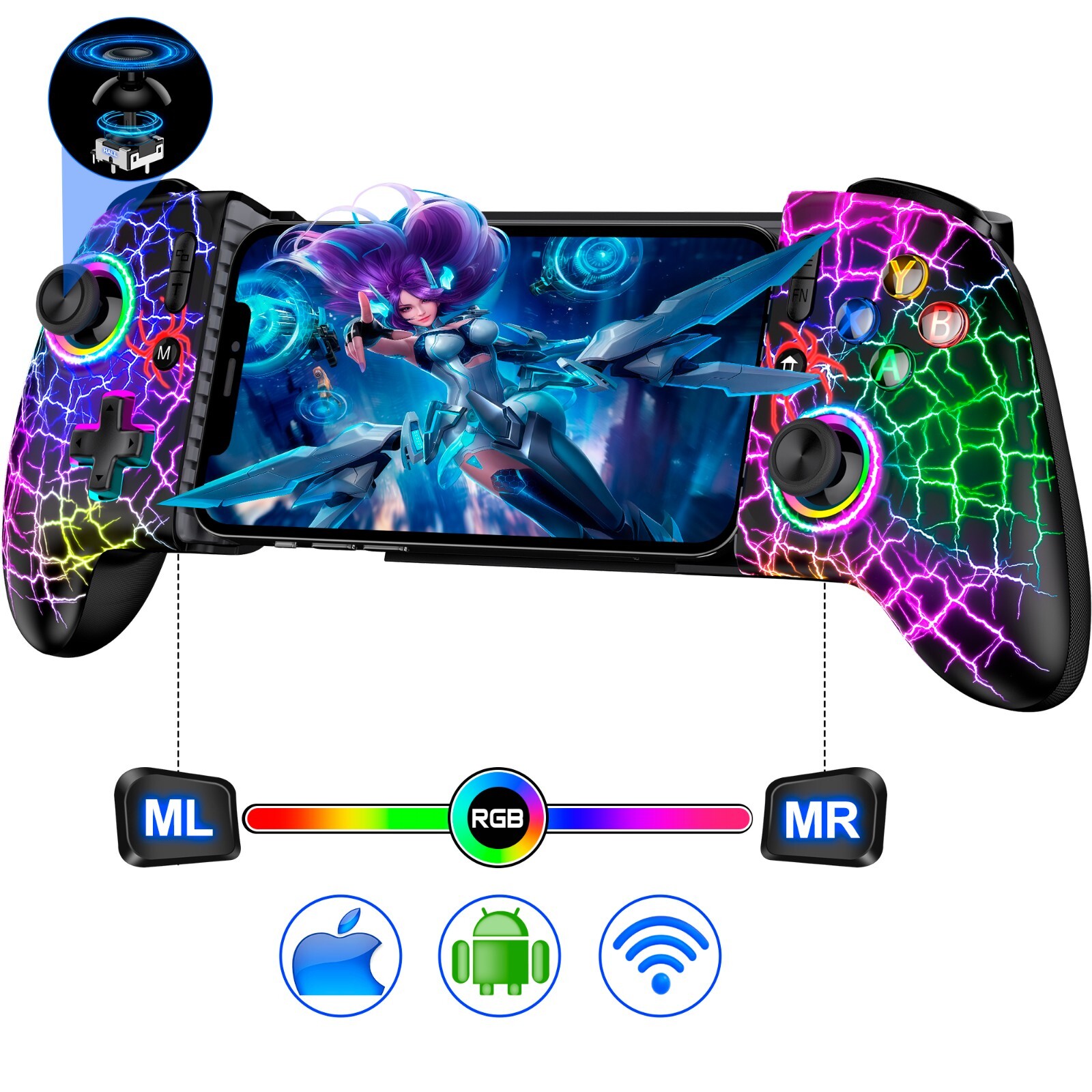 Full-Size Phone Controller Mobile Gaming Controller for iphone and ...
