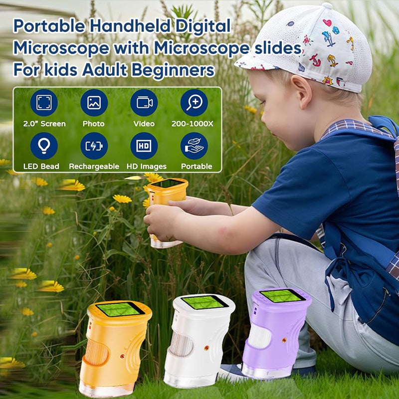 Saker 1000X Handheld Digital Microscope for Kids and Students, Portable ...