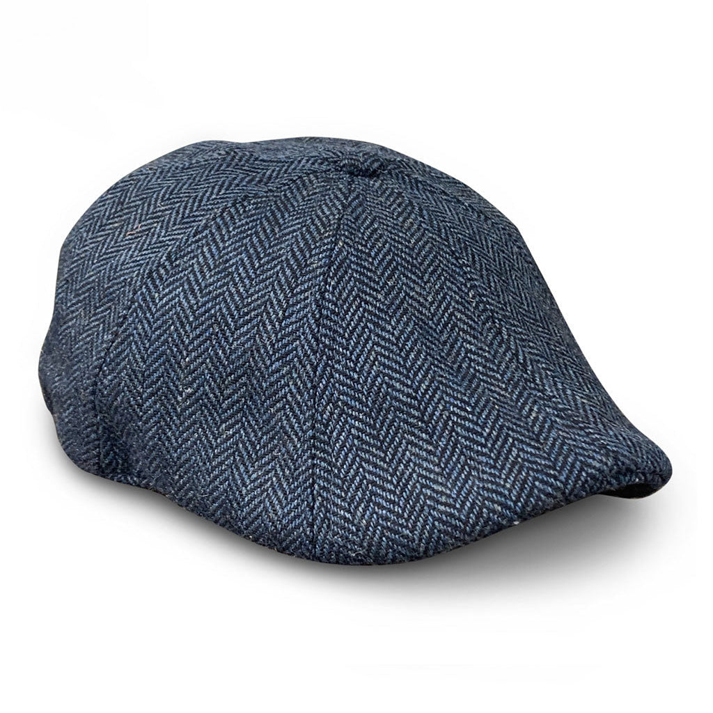 The Peaky Boston Scally Cap - Patriot Blue Herringbone