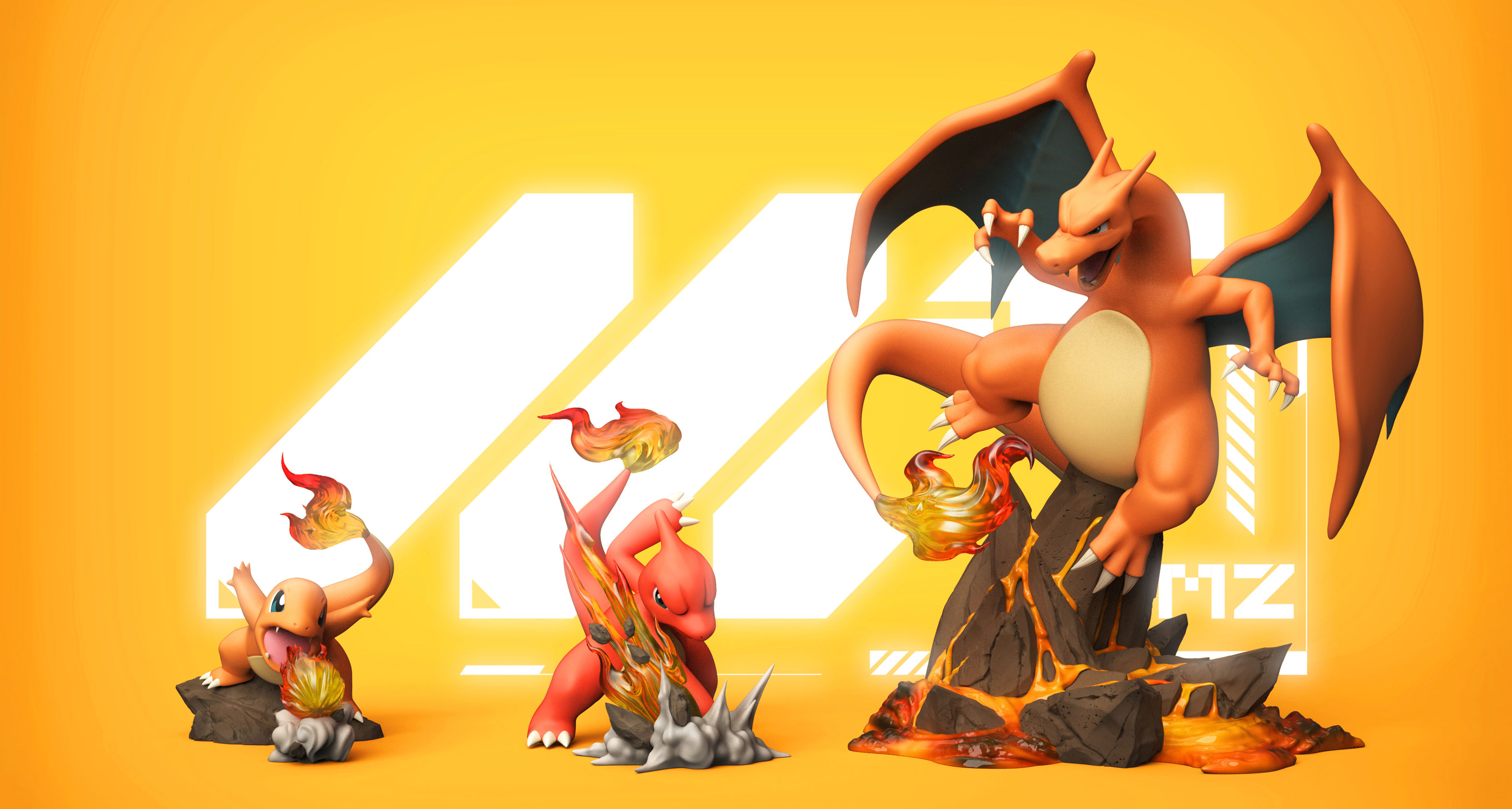 1/20 Scale World Zukan Original Colour Charizard Evolution Set ...
