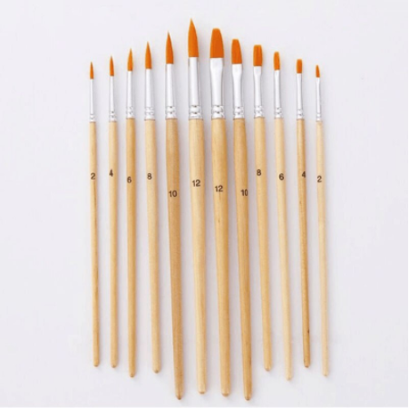 DIY Painting By Numbers | 12 pieces/set, paint brushes of different sizes