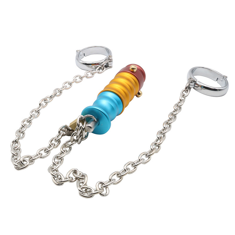 BDSM Gear Handcuffs with Beaded Locking Butt Plug