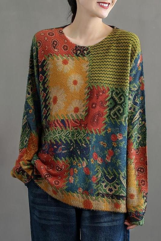 Autumn Women Retro Knitted Sweater