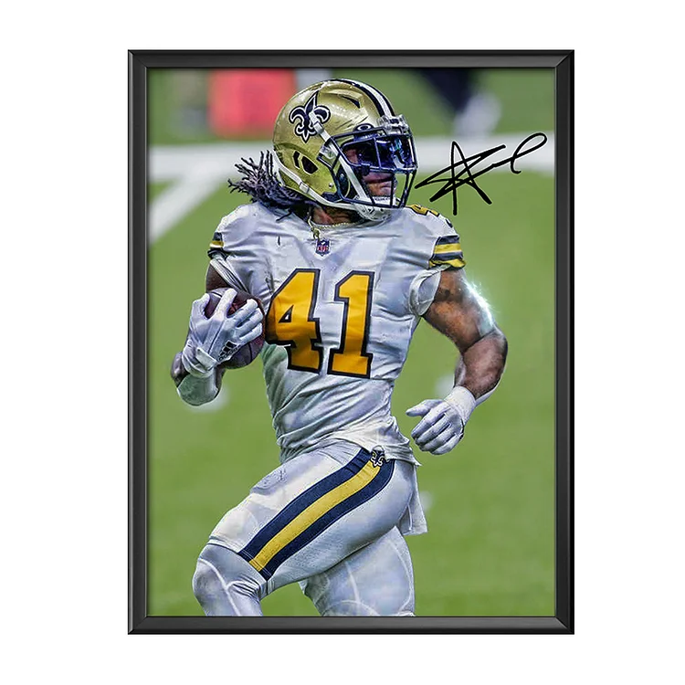 Alvin Kamara-New Orleans Saints Poster Art Autographed