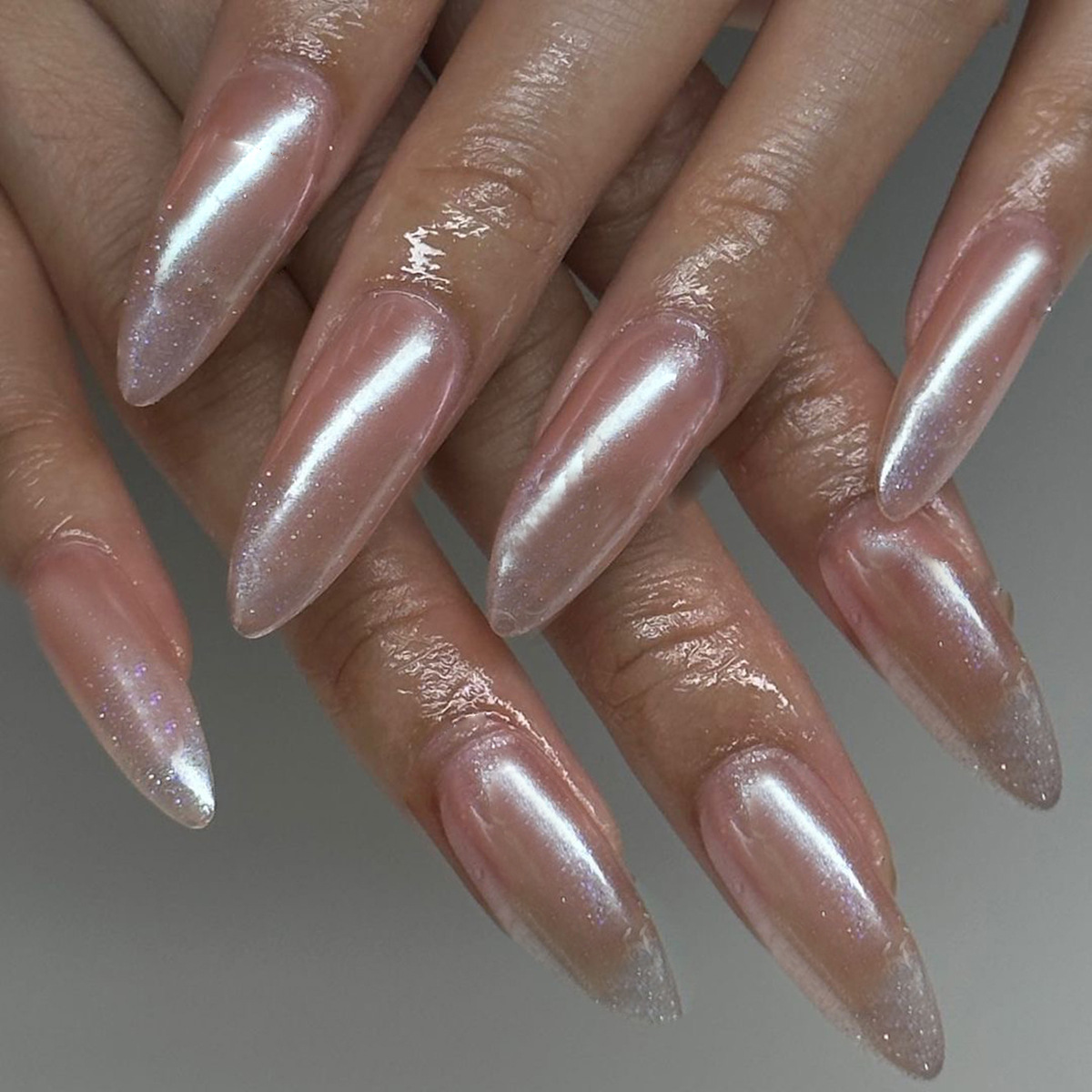 Churchf Churchf Nail Film Naked Laser Manicure Long Almond Wearable ...