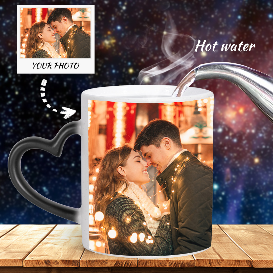 Personalized Photo Color Changing Mug Custom Lettering Picture Mug for ...