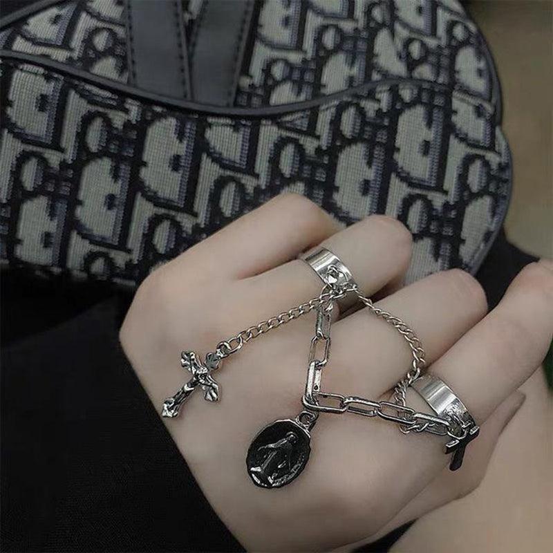 Gothic Cross Layered Ring - GothBB 2022 free shipping available