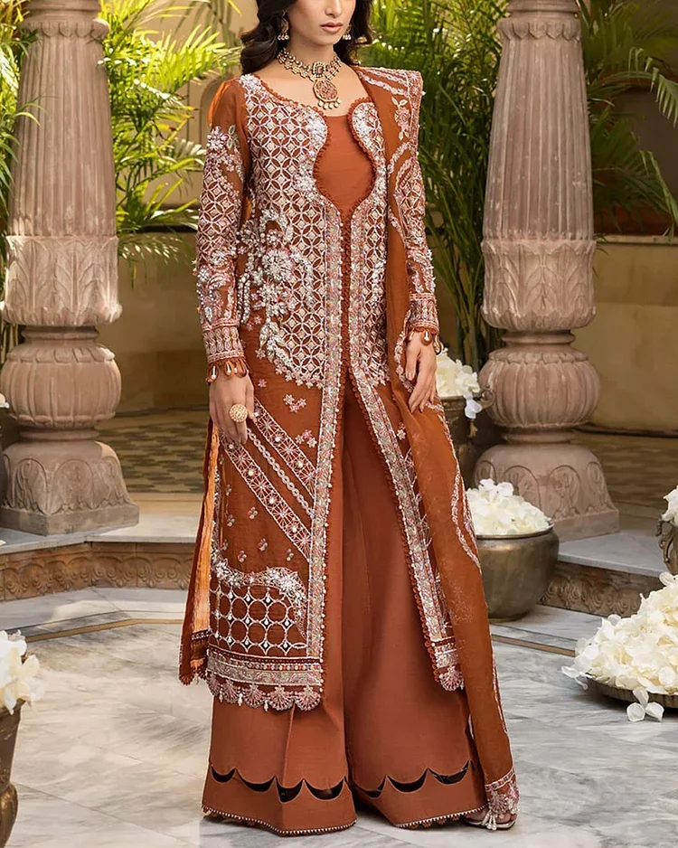 Luxury Vintage Embroidery Long Sleeve Set