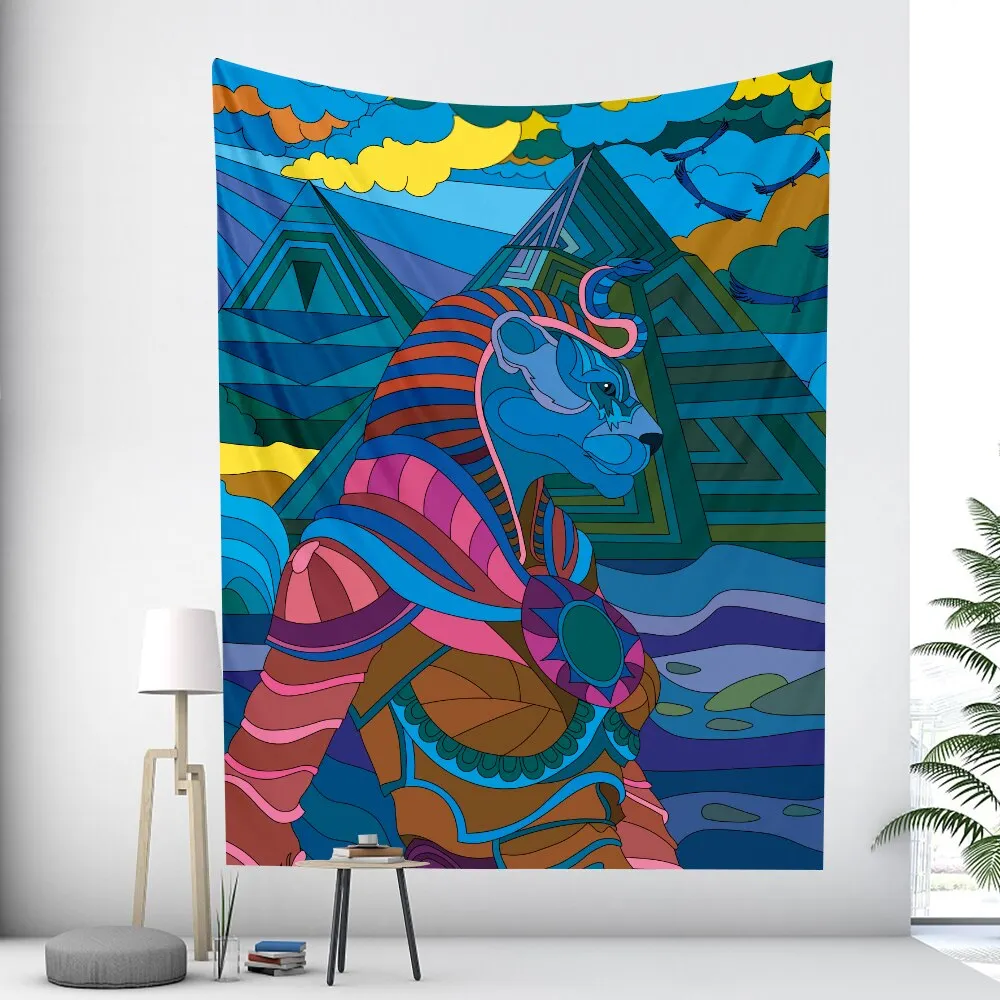 Nigikala Egyptian Murals Psychedelic Scenes Home Decor Art Tapestry ...