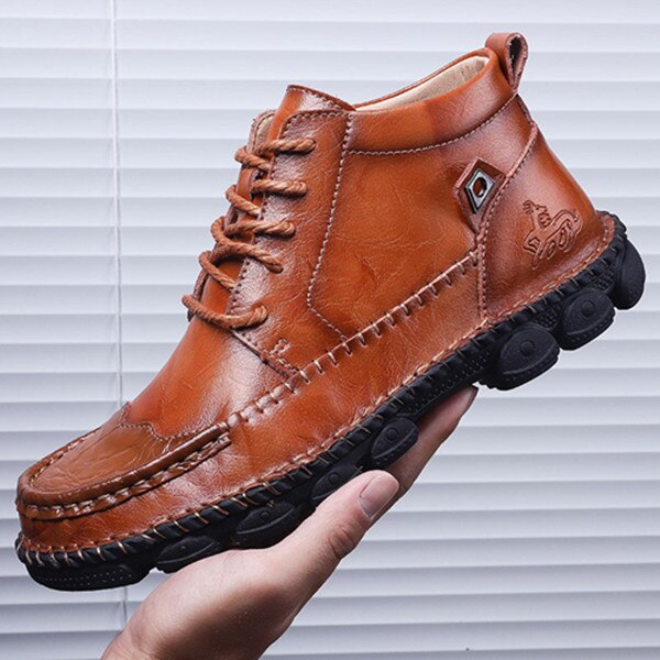 Designer Men's Leather Outdoor Work Walking Ankle Boots