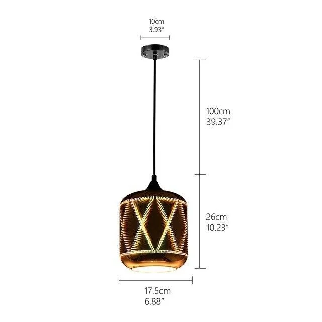 Modern 3D Colorful Romantic Starry Sky Hanging Glass Shade Pendant Lamp ...