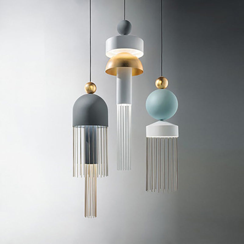 Creative Round Glass Pendant Light - Modern LED Lamp for Living Room