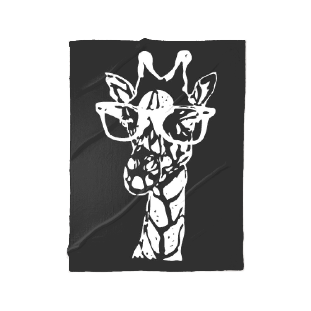 Giraffe Teacher With Glasses, Giraffe Fleece Blanket